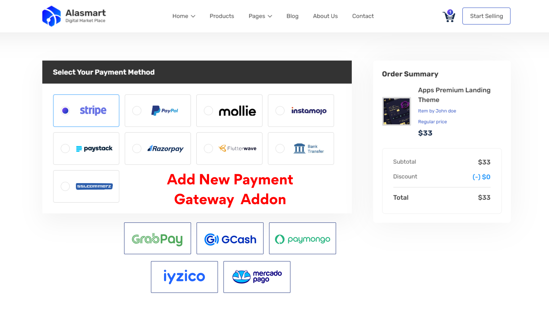 Payment Gateway System Addons for Alasmart by QuomodoTheme | CodeCanyon